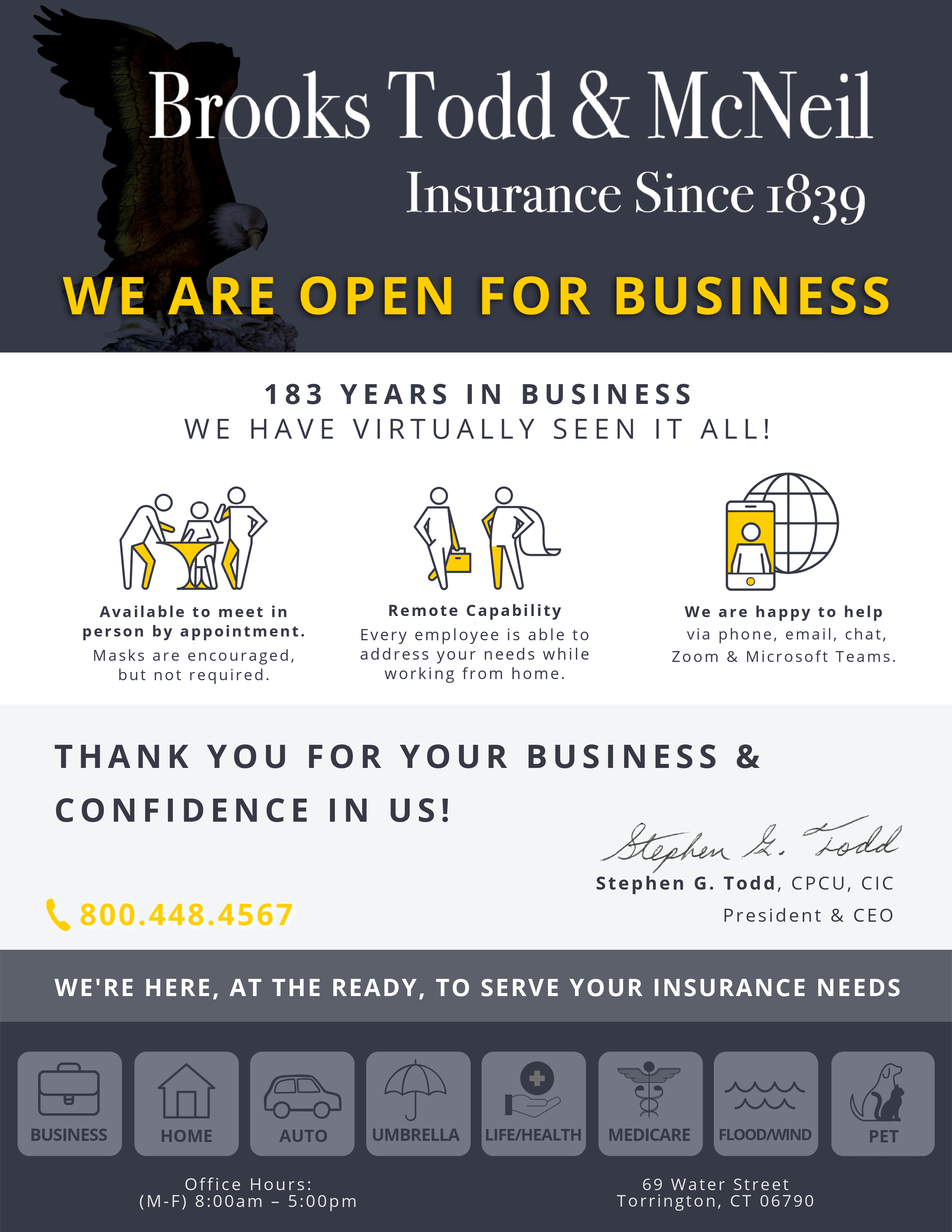 Contact Brooks, Todd & McNeil Insurance